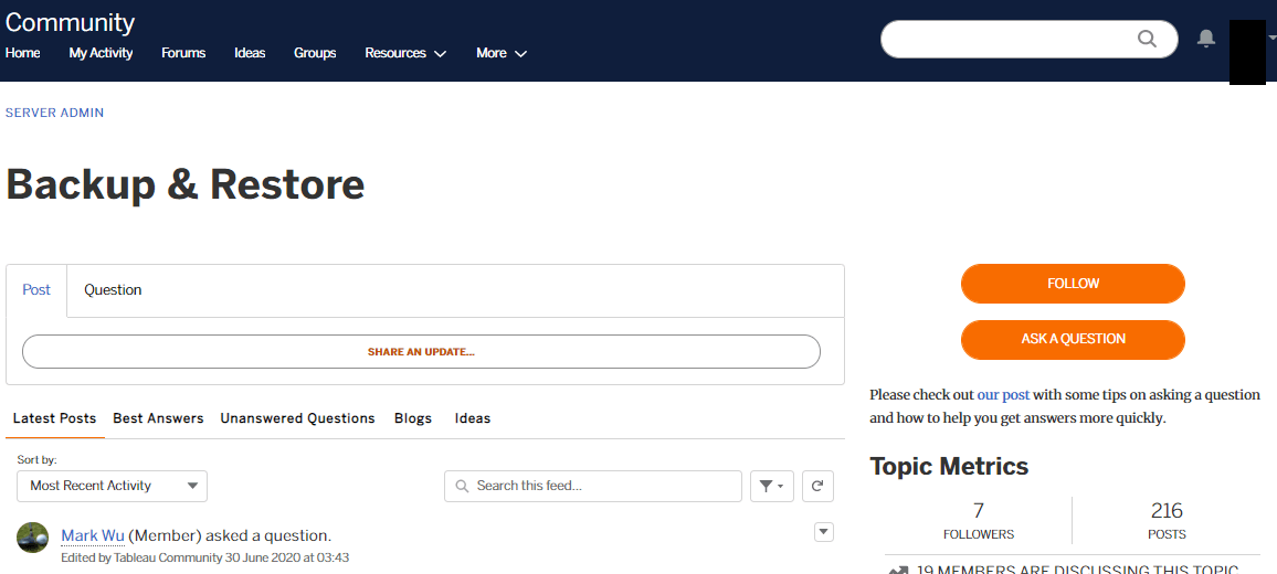 Tableau Community Forums site layout changes